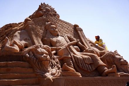 Indian Sand Artist Ajay Rawat Creates Editorial Stock Photo - Stock ...