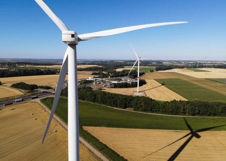 Windturbine Luminus Company Stands Over Field Editorial Stock Photo ...