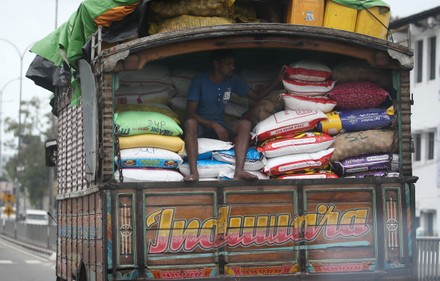 Man Sits Inside Lorry Carrying Essential Editorial Stock Photo - Stock ...