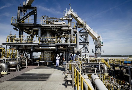 Lng Installation On Floating Lng Factory Editorial Stock Photo - Stock ...