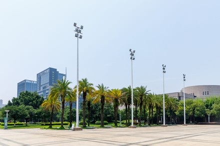 Large Plaza Town Square Modern Buildings Editorial Stock Photo - Stock ...