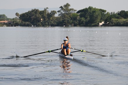 Italian National Rowing Team Training Sabudia Editorial Stock Photo ...