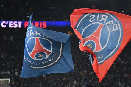 Psgs Fans Wave Giant Flags During Editorial Stock Photo - Stock Image ...