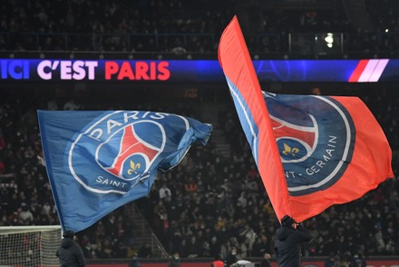 Psgs Fans Wave Giant Flags During Editorial Stock Photo - Stock Image ...