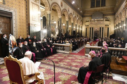 Pope Francis meets the Greek Catholic community - Athens, Greece - 04 ...