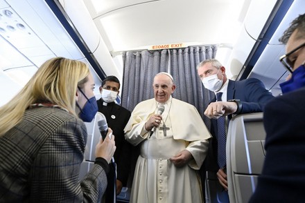 Pope Francis Gives News Conference Aboard Editorial Stock Photo - Stock ...