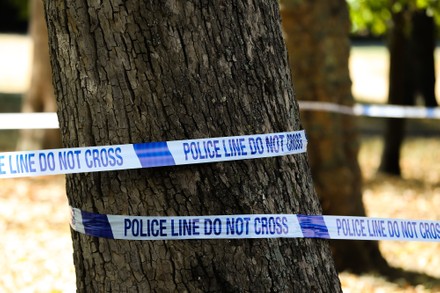 Police Tapes Around Crime Scene Editorial Stock Photo - Stock Image ...