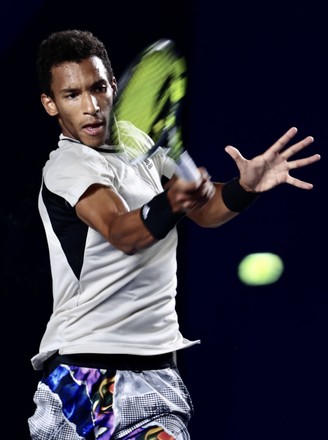 Canadian Tennis Player Felix Augeraliassime Action Editorial Stock ...