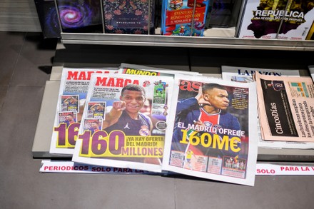 Spanish Sports Papers Headline On Kylian Editorial Stock Photo - Stock ...