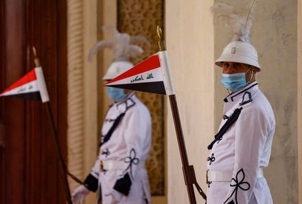 Iraqi Honour Guard Hold National Flags Editorial Stock Photo - Stock ...
