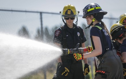 Student Learns How Use Fire Hose Editorial Stock Photo - Stock Image ...