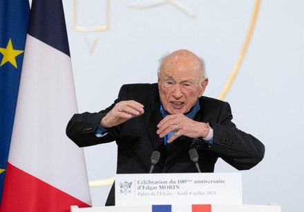 Edgar Morin Attending Ceremony Celebrate French Editorial Stock Photo ...