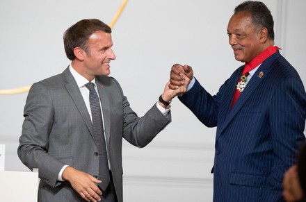 French President Emmanuel Macron Awards Veteran Editorial Stock Photo ...