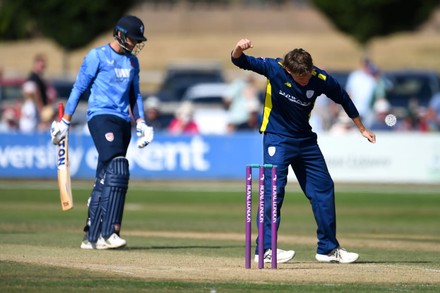 Tom Prest Hampshire Celebrates Wicket George Editorial Stock Photo ...