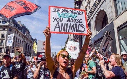 National animal rights march in London, UK - 06 Aug 2022 Stock Pictures ...