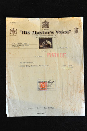 Original Sales Invoice 1936 Marconi 702 Editorial Stock Photo - Stock ...