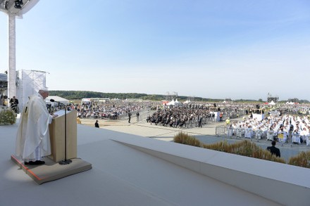 Pope Francis Celebrates Open Air Holy Editorial Stock Photo - Stock ...