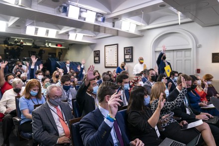 Reporters Raise Their Hands Ask Questions Editorial Stock Photo - Stock ...