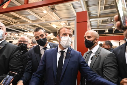 French President Emmanuel Macron During His Editorial Stock Photo ...