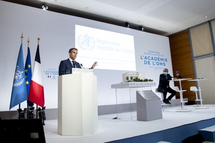 French President Emmanuel Macron Delivers Speech Editorial Stock Photo ...