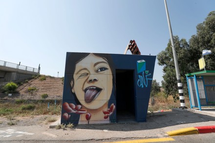 Israeli Shelter Next Bus Stop Southern Editorial Stock Photo - Stock ...