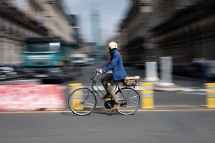 Illustration Cyclists Cycle Paths Corona Cycle Editorial Stock Photo ...