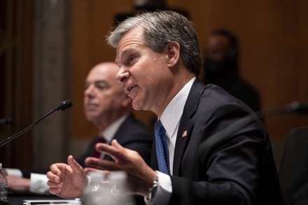Fbi Director Christopher Wray Testifies During Editorial Stock Photo ...