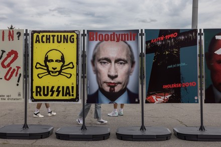 Posters Likeness Russian President Putin On Editorial Stock Photo ...
