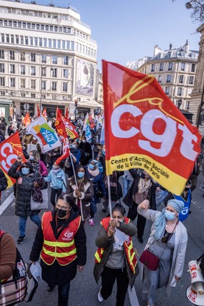 Functionaries City Paris Demonstrate Against Denunciation Editorial ...