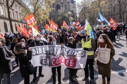 Functionaries City Paris Demonstrate Against Denunciation Editorial ...