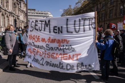 Functionaries City Paris Demonstrate Against Denunciation Editorial ...