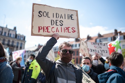 Man Holds Sign Reading Solidarity Precarious Editorial Stock Photo ...