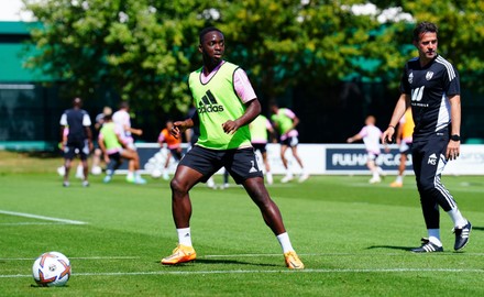 Fulham Training, Premier League, Football, Motspur Park, London, UK ...