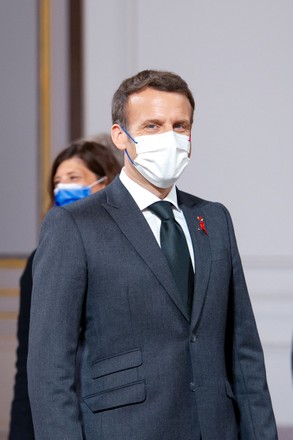 French President Emmanuel Macron Jointly Holds Editorial Stock Photo ...