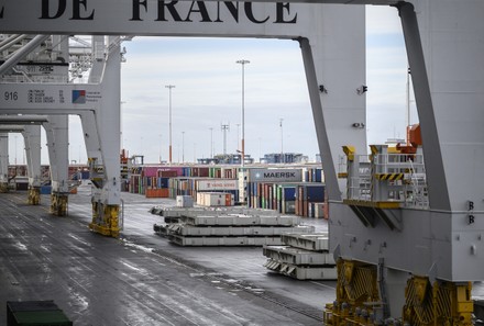 This Picture Shows Containers Moving On Editorial Stock Photo - Stock ...