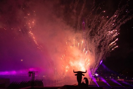 Pyrotechnic Effects Seen During Ceremony Marking Editorial Stock Photo ...