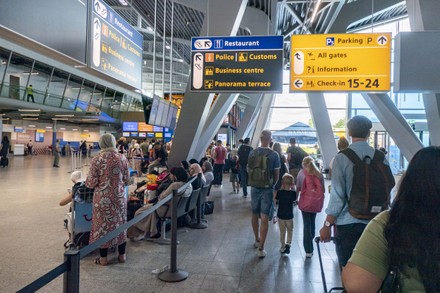 Waiting Times Fluctuate Dutch Airports During Editorial Stock Photo ...