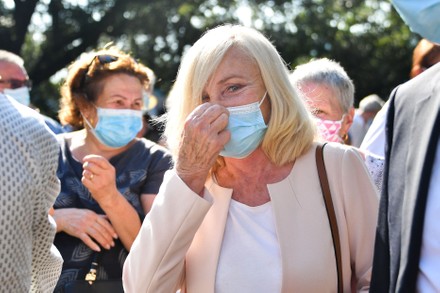 Michele Lebon Attending Funeral Belgian Singer Editorial Stock Photo ...