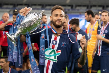 Paris St Germains Neymar Celebrates Trophy Editorial Stock Photo ...