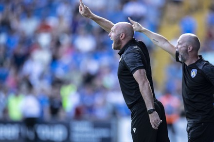 Colchester United Manager Wayne Brown Gesticulates Editorial Stock ...