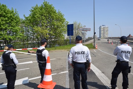 Francogerman Border On Rhine Closed Bridge Editorial Stock Photo ...