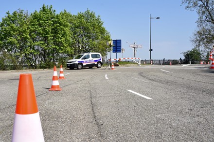 Francogerman Border On Rhine Closed Bridge Editorial Stock Photo ...