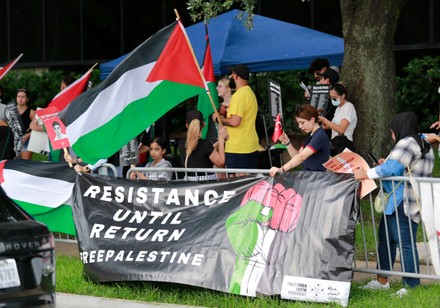 Demonstration Held Outside Israeli Consulate Houston Editorial Stock ...