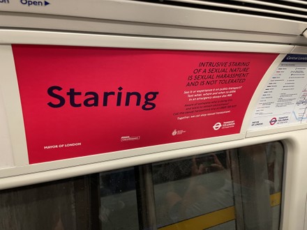Poster Warning That Intrusive Staring Sexual Editorial Stock Photo ...