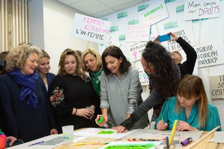 Mayor Paris Anne Hidalgo Preparing Posters Editorial Stock Photo ...