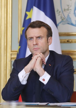 French President Emmanuel Macron Back General Editorial Stock Photo ...
