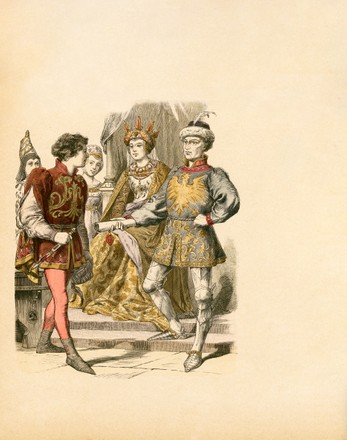 Nobility Burgundy 1470 Illustration History Costume Editorial Stock ...