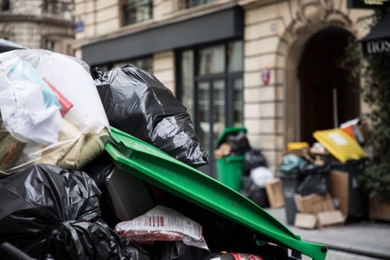 Overflowing Trash Bins Seen Street On Editorial Stock Photo - Stock ...