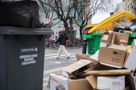 Overflowing Trash Bins Seen Street On Editorial Stock Photo - Stock ...