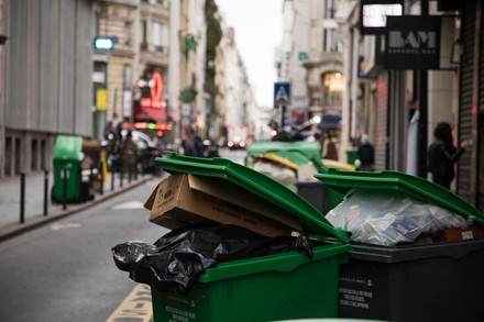 Overflowing Trash Bins Seen Street On Editorial Stock Photo - Stock ...